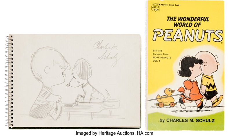 Charles Schulz Snoopy and Schroeder and Frank King Drawings in Old ...