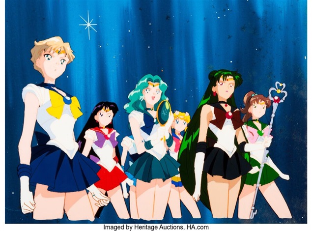 Sailor Moon Super S The Movie Sailor Scouts Group Shot Production Cel ...