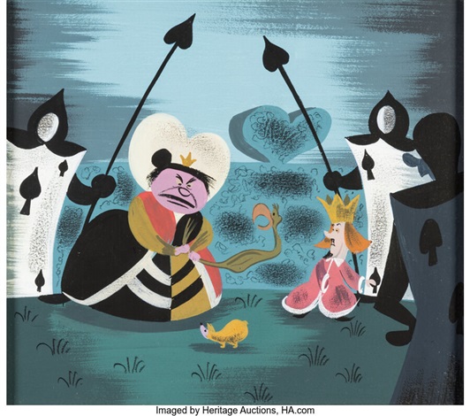 Mary Blair - Alice in Wonderland Queen of Hearts with Flamingo Mallet ...