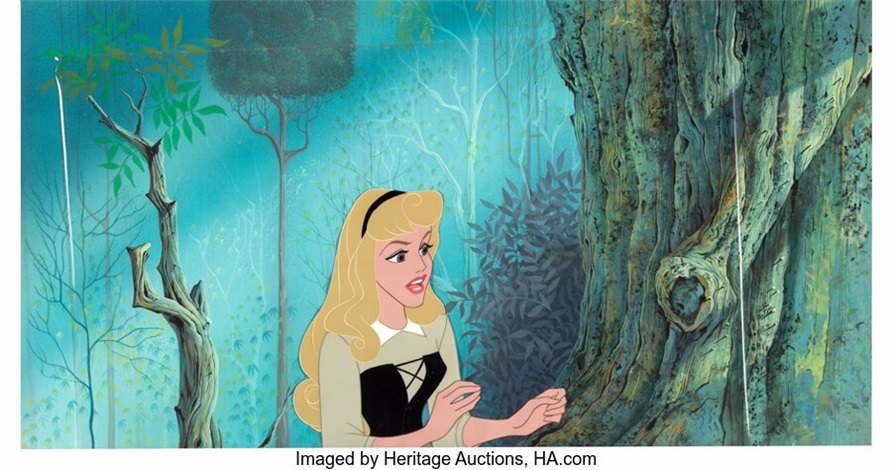 Sleeping Beauty Briar Rose Production Cel And Master Background Walt