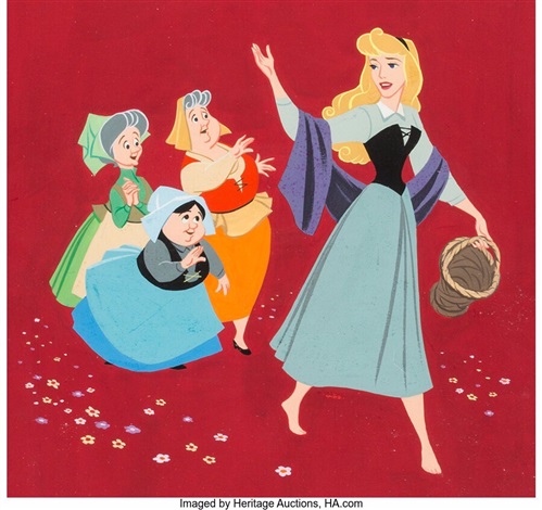 Aurora the Sleeping Beauty Activity Book Cover Original Art Walt ...