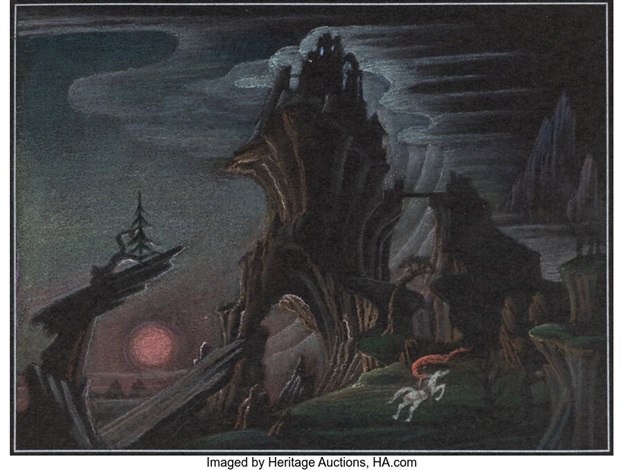 Sleeping Beauty Prince Philip and Samson Pastel on 9 x 8 Black Paper ...