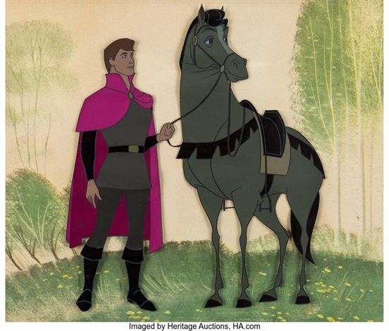 Sleeping Beauty Prince Phillip and Samson Production Cel Setup Walt ...