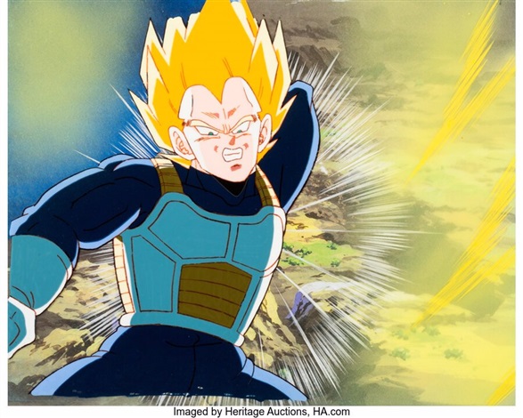 Dragon Ball Z Vegeta Production Cel Setup and Animation Drawing with ...