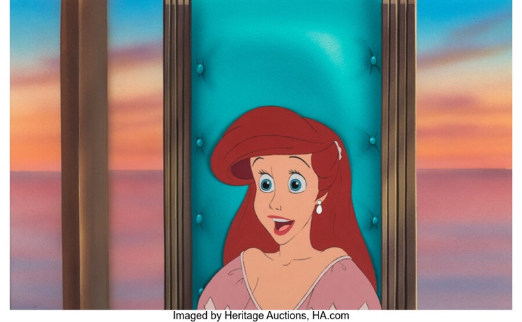 The Little Mermaid Ariel Production Cel with Key Master Background Walt ...