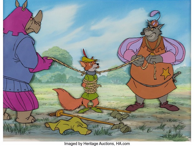 Robin Hood Rhino Guard Robin Hood And Sheriff Of Nottingham Production Cel Setup With Key
