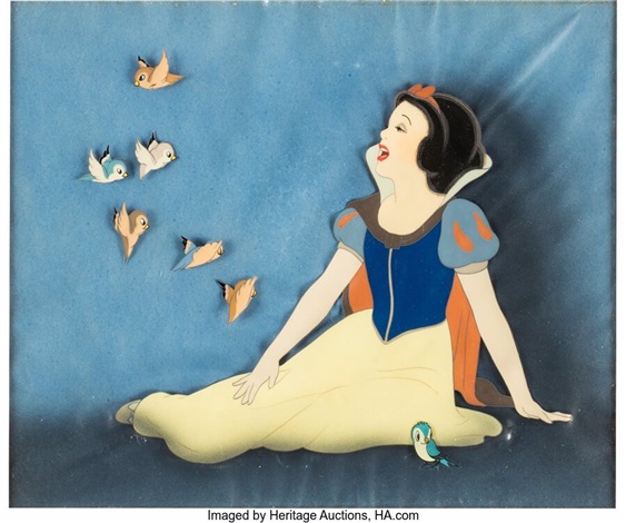 Snow White And The Seven Dwarfs Snow White And Birds Production Cel