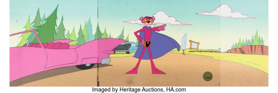 The Pink Panther The End of Superpink Production Cel Setup with Pink ...