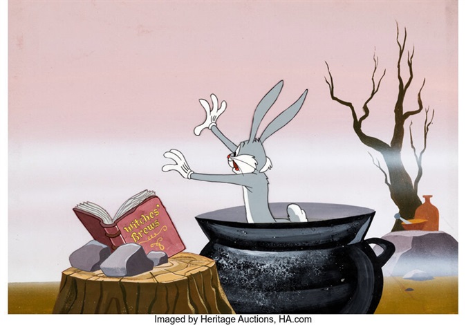 A Witchs Tangled Hare Production Background and Hand-Painted Overlay ...