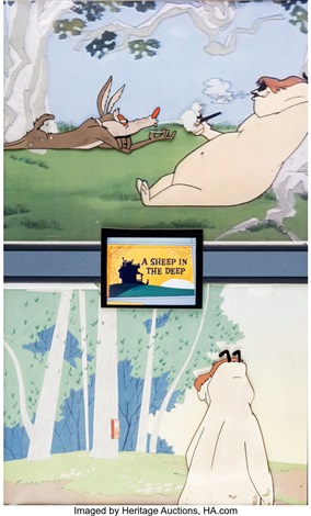 A Sheep in the Deep Sam Sheepdog and Ralph Wolf Production Cels Matted ...