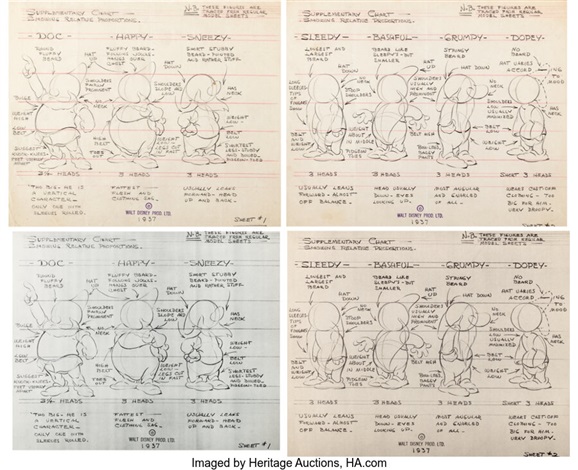 Snow White and the Seven Dwarfs Published Original Seven Dwarf Model ...