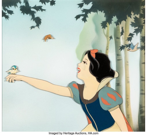 Snow White And The Seven Dwarfs Snow White And Birds Production Cel