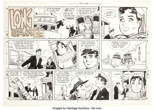 Bob Lubbers Long Sam Sunday Comic Strip Original Art dated 3-27-60 ...