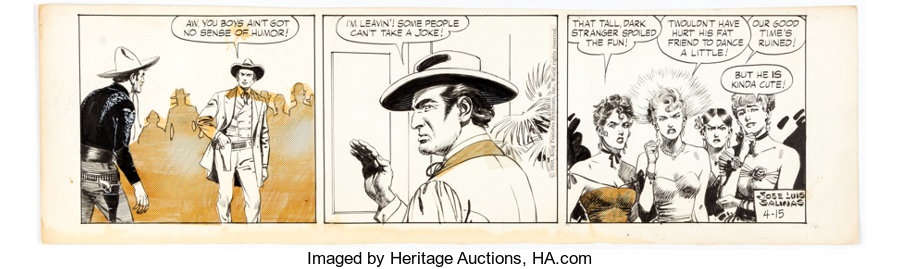 Jose Luis Salinas Cisco Kid Daily Comic Strip Original Art dated 4-15 ...