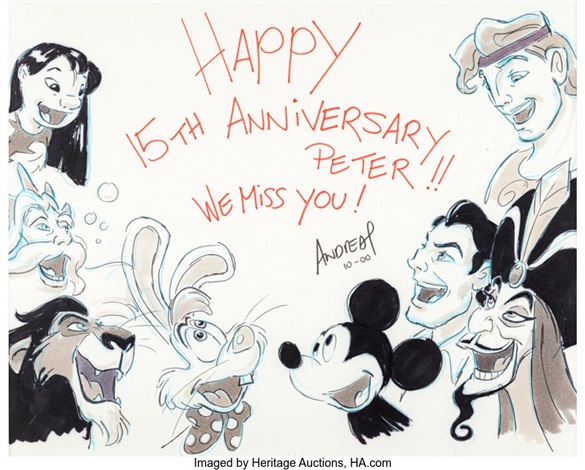 Original Eight-Character Illustration by Disney Legend Andreas Deja ...