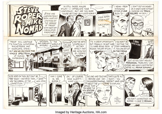 William Overgard Steve Roper Mike Nomad Sunday Comic Strip Original Art ...