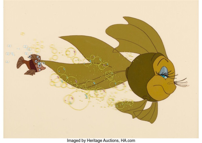Xanadu Sonny and Kira as Fish Production Cel Don Bluth, 1980 by Don ...