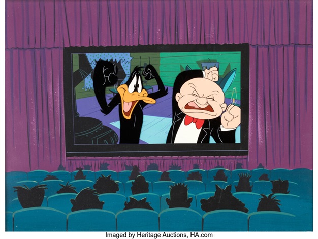 Box-Office Bunny Daffy Duck and Elmer Fudd Production Cel with Key ...