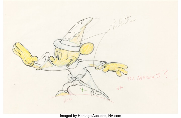 Fantasia The Sorcerers Apprentice Mickey Mouse Animation Drawing Walt ...