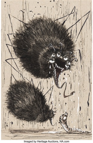 Corpse Bride Black Widow and Maggot Original Concept Drawing Tim Burton ...