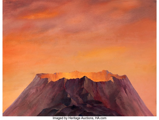 Fantasia Rite of Spring Volcano Production Background Walt Disney, 1940 ...