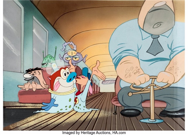 The Ren and Stimpy Show Black Hole Production Cel Setup with Key Master ...