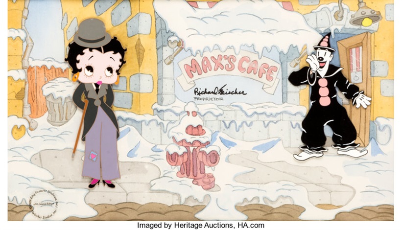 Maxs Cafe Betty Boop and Koko Limited Edition Cel 28125 Signed by ...