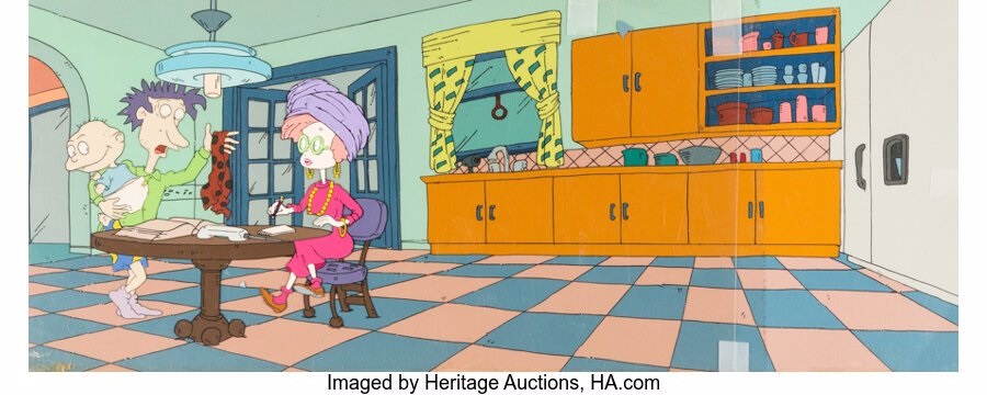 Rugrats Tommy with Stu and Didi Pickles Pan Production Cel with Key ...