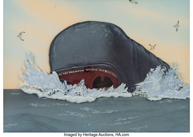 Pinocchio Monstro the Whale Production Cel with Custom Presentation ...