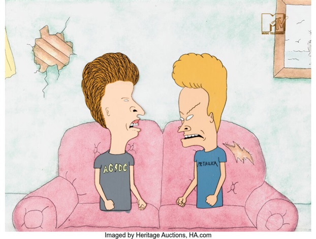 Beavis and Butt-Head Couch Fishing Production Cel MTV Production, c ...