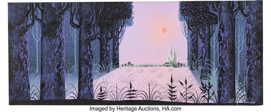 Eyvind Earle - Sleeping Beauty Forest and Castle ConceptColor Key ...