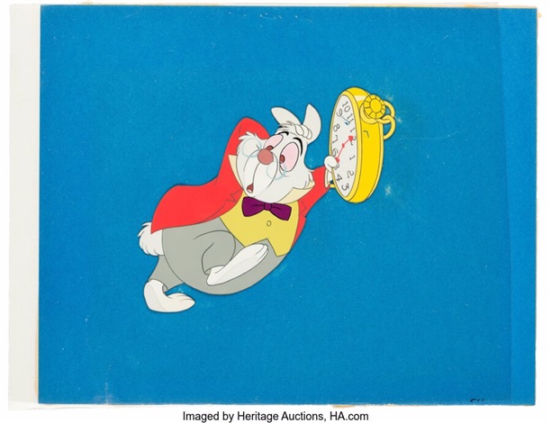 Alice in Wonderland White Rabbit Production Cel Walt Disney, 1951 by ...