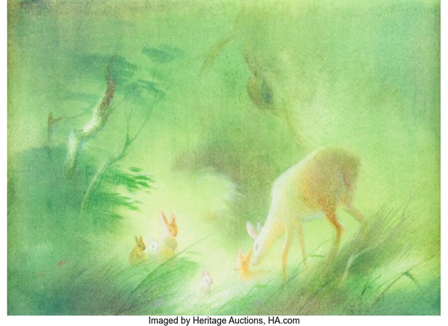 Bambi Bambi, Mother, Thumper, and Rabbits Concept Art Walt Disney, 1942 ...