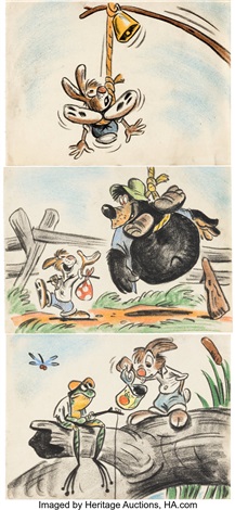 Song of the South Brer Rabbit, Brer Bear, and Frog Pastel Storyboard ...
