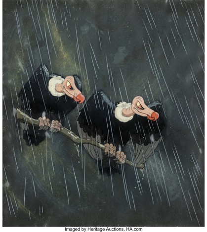Snow White and the Seven Dwarfs Vultures Production Cel with Rain ...