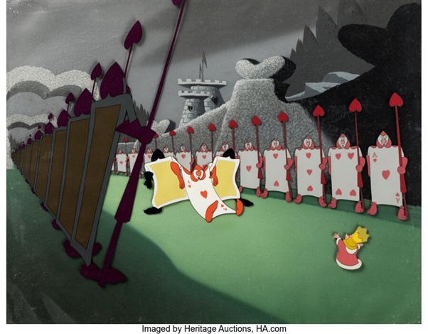 Alice in Wonderland King and Guards Production Cel Setup with Key ...