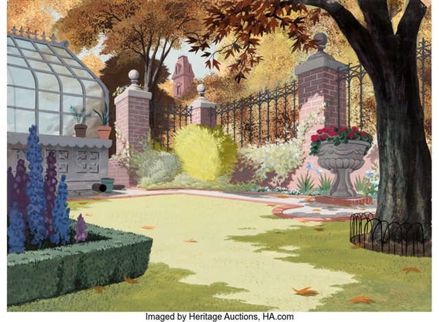 Lady and the Tramp Backyard Concept Painting Walt Disney, 1955 by Walt ...