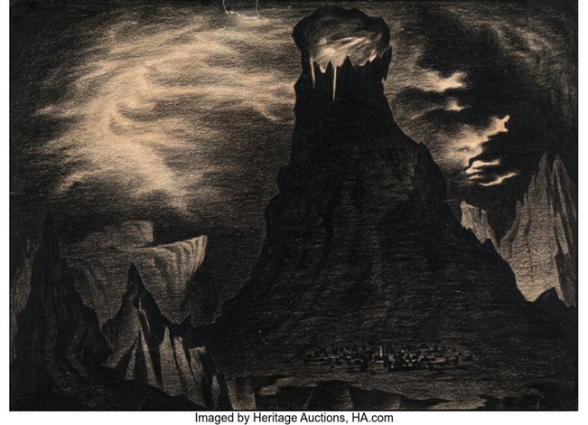 Fantasia Night on Bald Mountain Concept Drawing by Kay Nielsen Walt ...