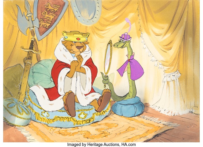 Robin Hood Prince John and Sir Hiss Original Concept Art Walt Disney, 1973. by Walt Disney ...
