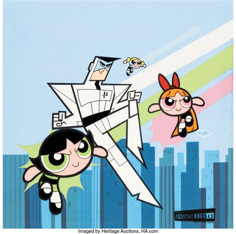 Powerpuff Girls Powerprof Blossom, Bubbles, Buttercup, and Professor ...