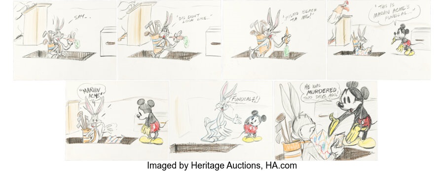 Who Framed Roger Rabbit Bugs Bunny and Mickey Mouse Original Oversized ...