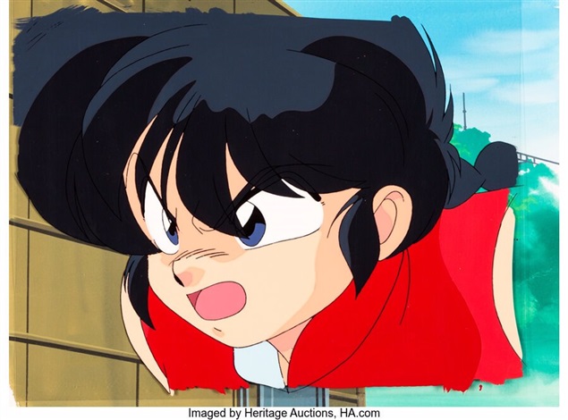 Ranma ½ Ranma Saotome Production Cel with Master Background Studio Deen ...