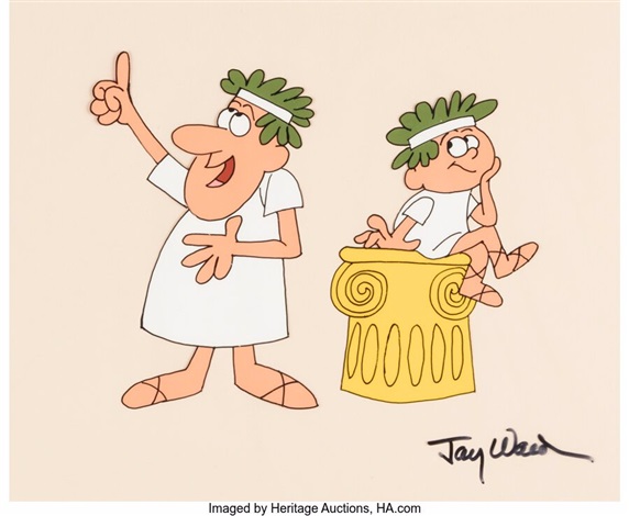 The Rocky and Bullwinkle Show Aesop and Son Scene Cel Signed by Jay ...