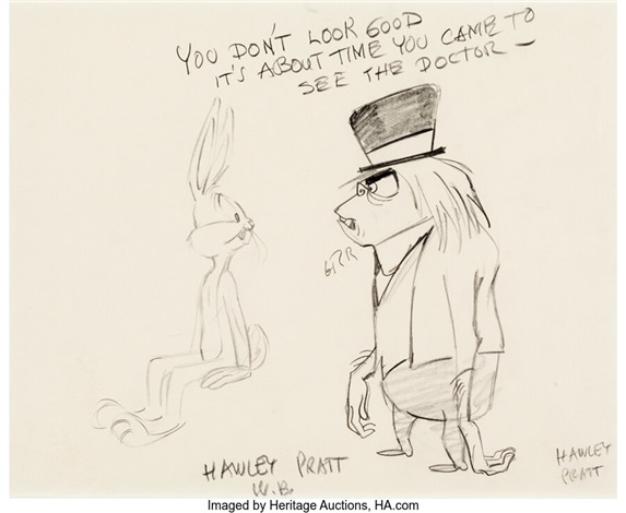 Hyde and Hare Bugs Bunny and Dr. Jekyll LayoutStory Drawing by Hawley ...