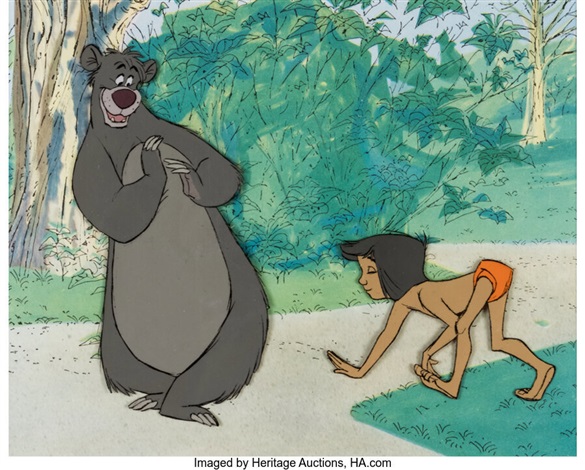The Jungle Book Mowgli and Baloo Production Cel Walt Disney, 1967 by ...