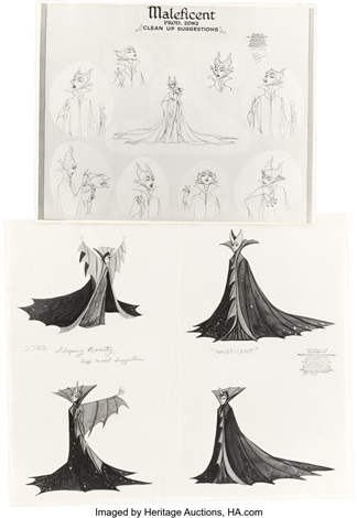 Sleeping Beauty Aurora, Maleficent, and Others Studio Model Sheet Print ...