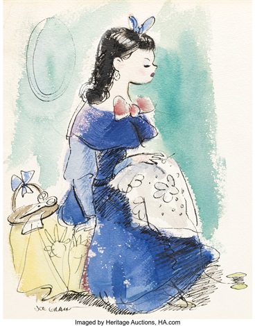 Joe Grant Portrait of His Wife Original Painting Walt Disney, c. 1940s ...