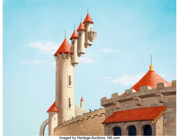 A Knight for a Day Castle Tower Production Background Walt Disney, 1946 ...