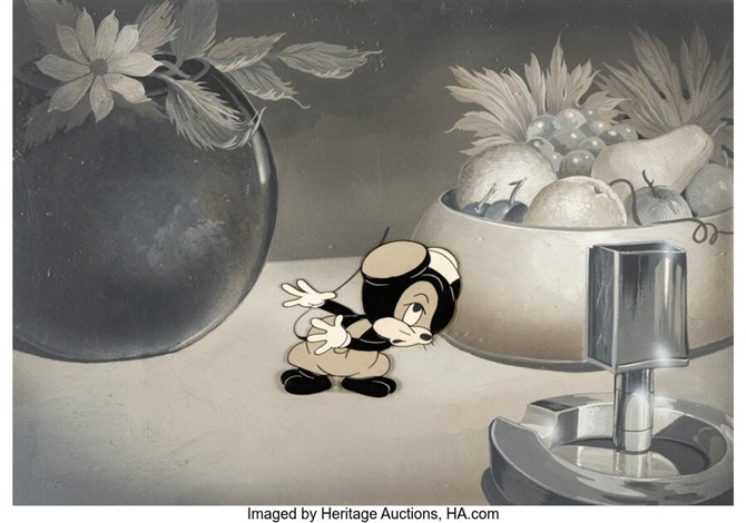 The Disobedient Mouse Baby-Face Mouse Production Cel with Cheese ...