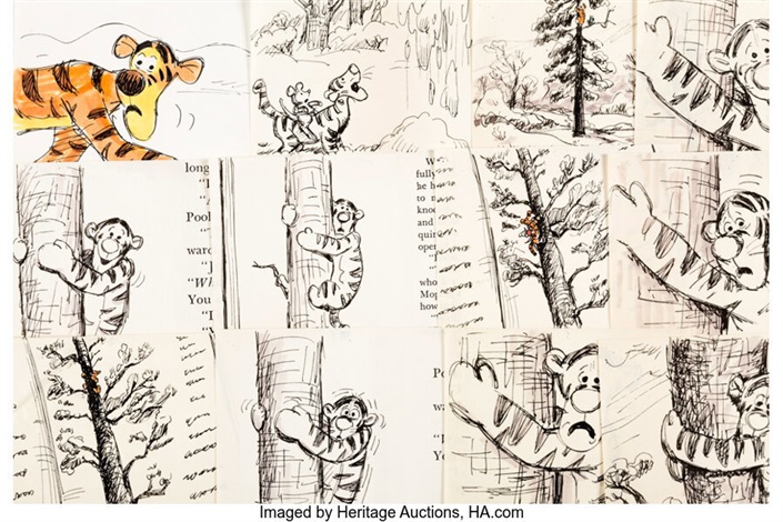 Winnie the Pooh and Tigger Too Storyboard Group of 169 by Ted Berman ...